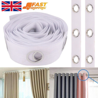 10 Metres Curtain Heading Tape with 80 Round Eyelet Rings for Curtain ...