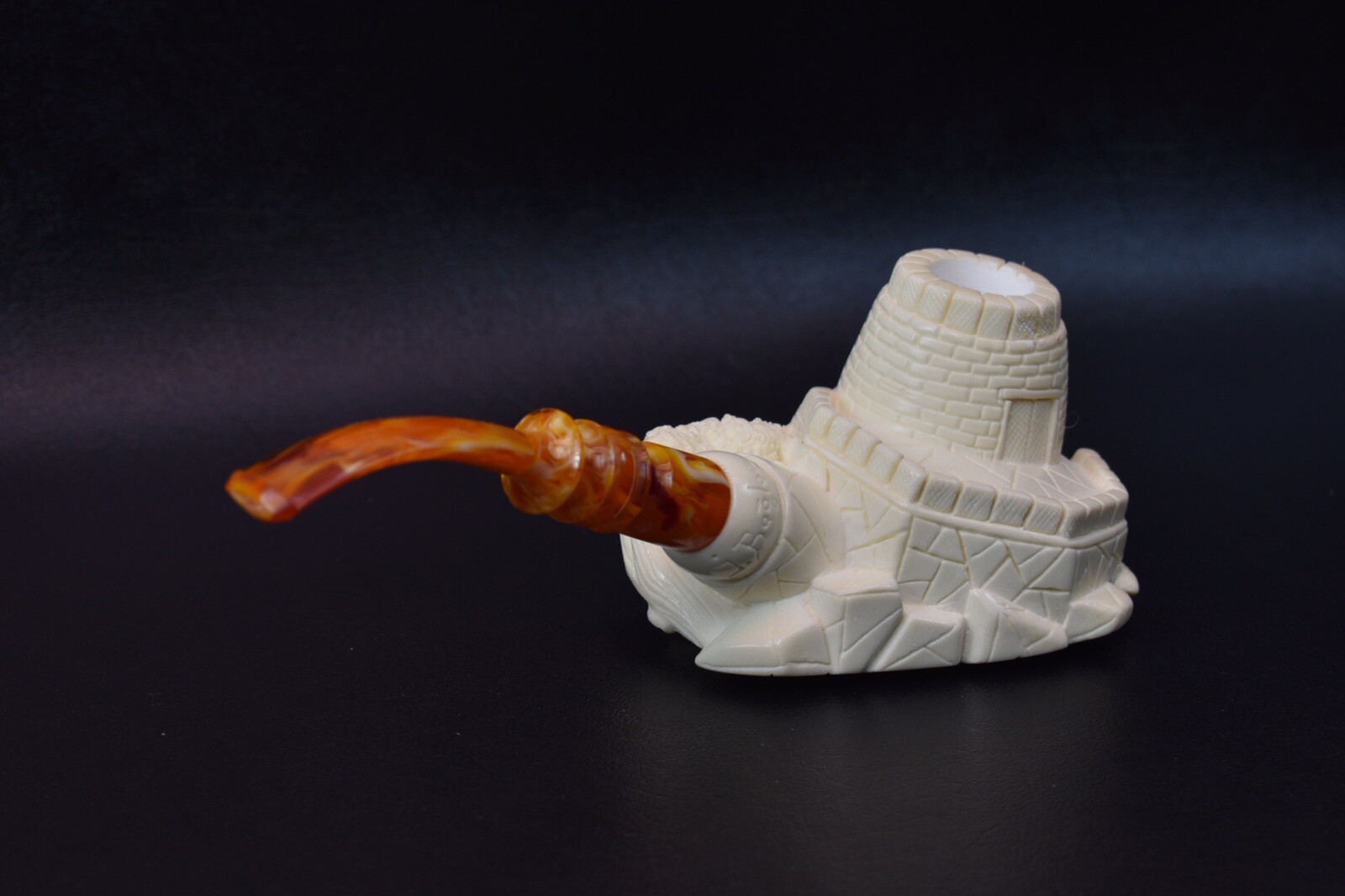 XL White Castle Pipe By Baglan New Block Meerschaum Handmade W Case ...