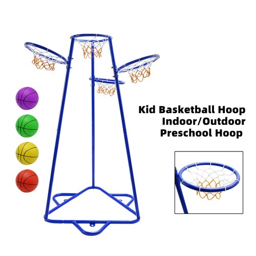 Early Learning 4 Hoop Kid Basketball Hoop Indoor/Outdoor Preschool Hoop ...