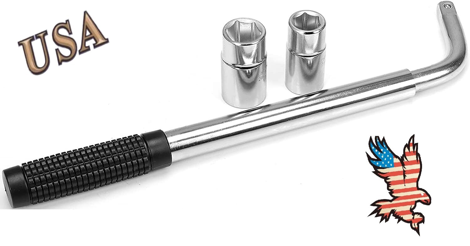 BIG RED Torin Telescoping Wheel Lug Nut Wrench 11/16", 3/4", 13/16", 7/ ...