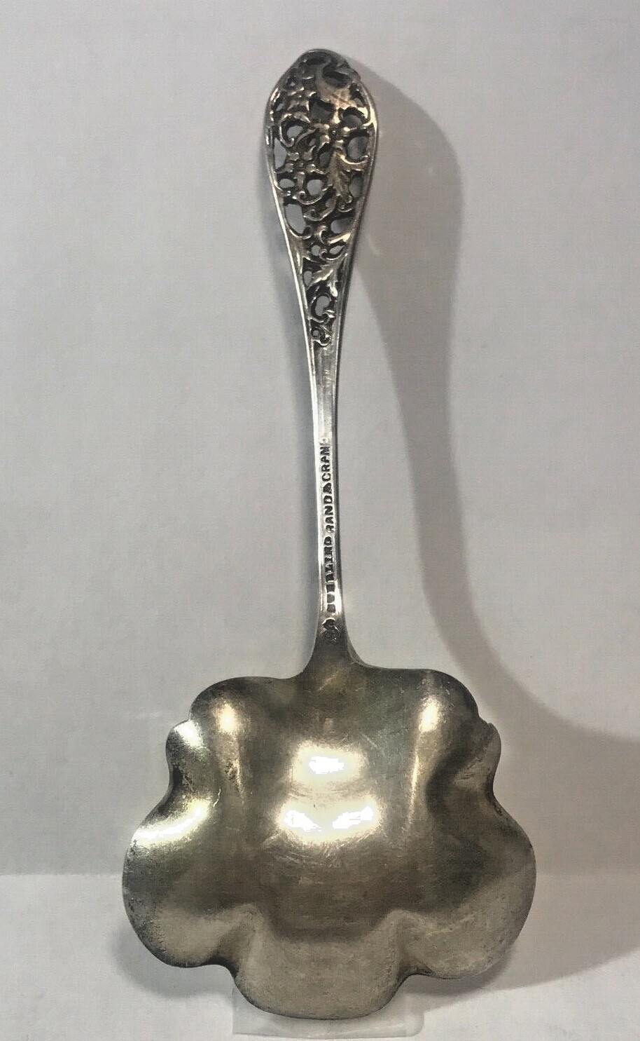ANTIQUE RAND & CRANE STERLING SILVER TEA CADDY SPOON~~4 5/8 INCH LENGTH ...