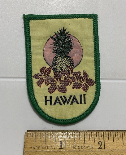 Hawaii Pineapple Hibiscus Flowers Hawaiian Souvenir Woven Patch Badge | eBay