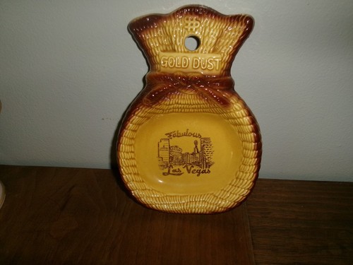 Vintage Souvenir Las Vegas Ceramic Spoon Rest ~ Gold Dust | eBay