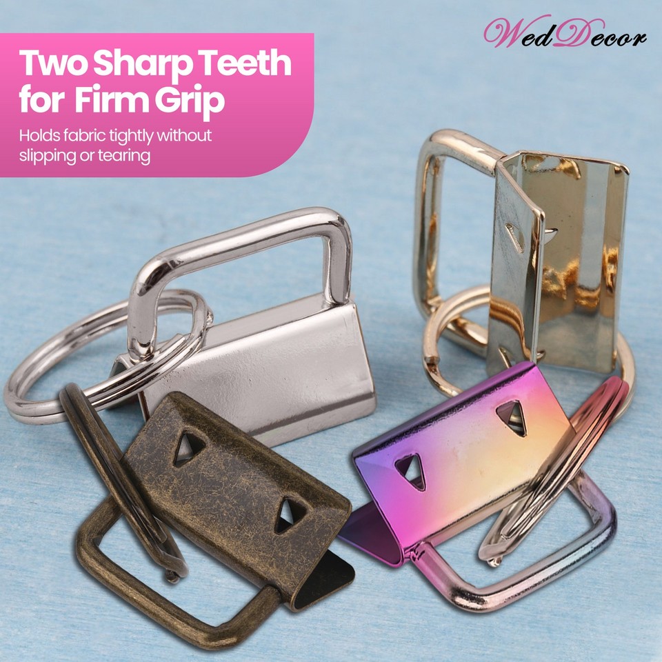 5-50pcs Hardware Key Fob Keychain Tail Clip Wristlet with Split Ring ...