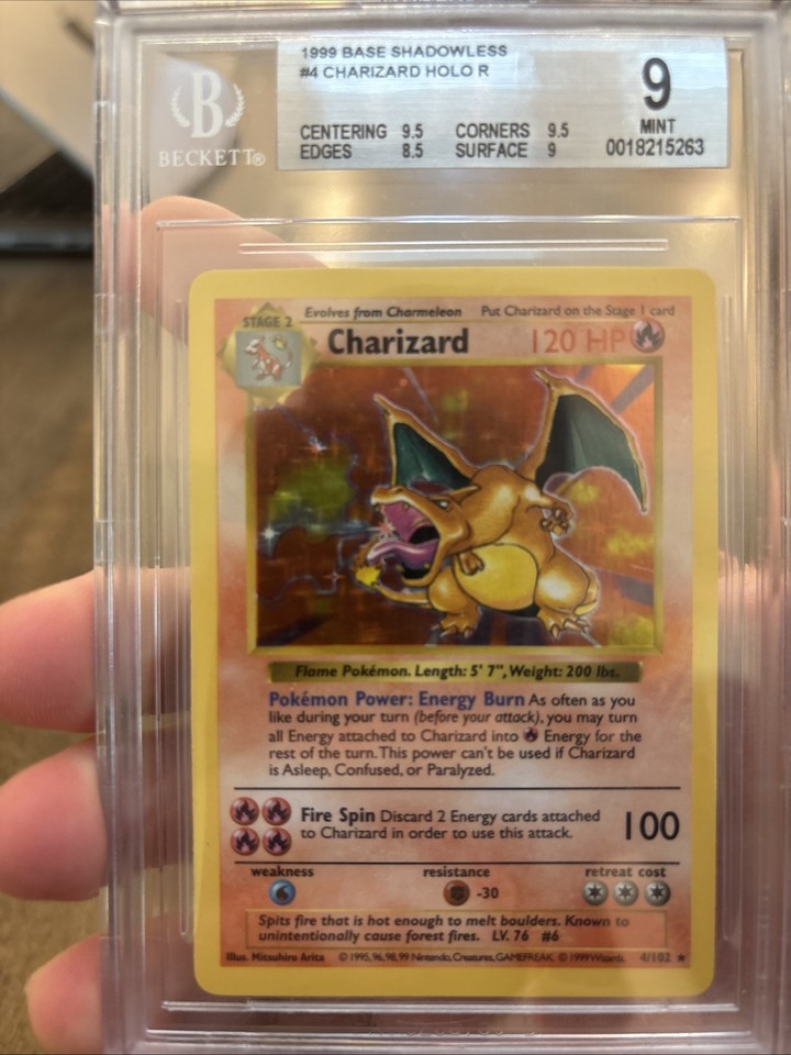 BGS 9 Shadowless Charizard Really Nice Subgrades 4/102 | eBay