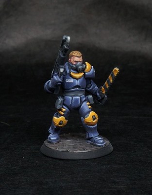 Painted Miniature Space Cop Soldier Boardgame Heroforge | eBay