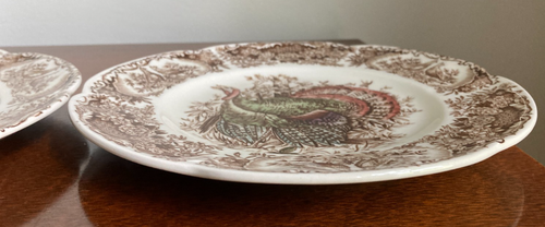 Johnson Brothers Wild Turkeys Native American 8" Salad Plates - Set of ...