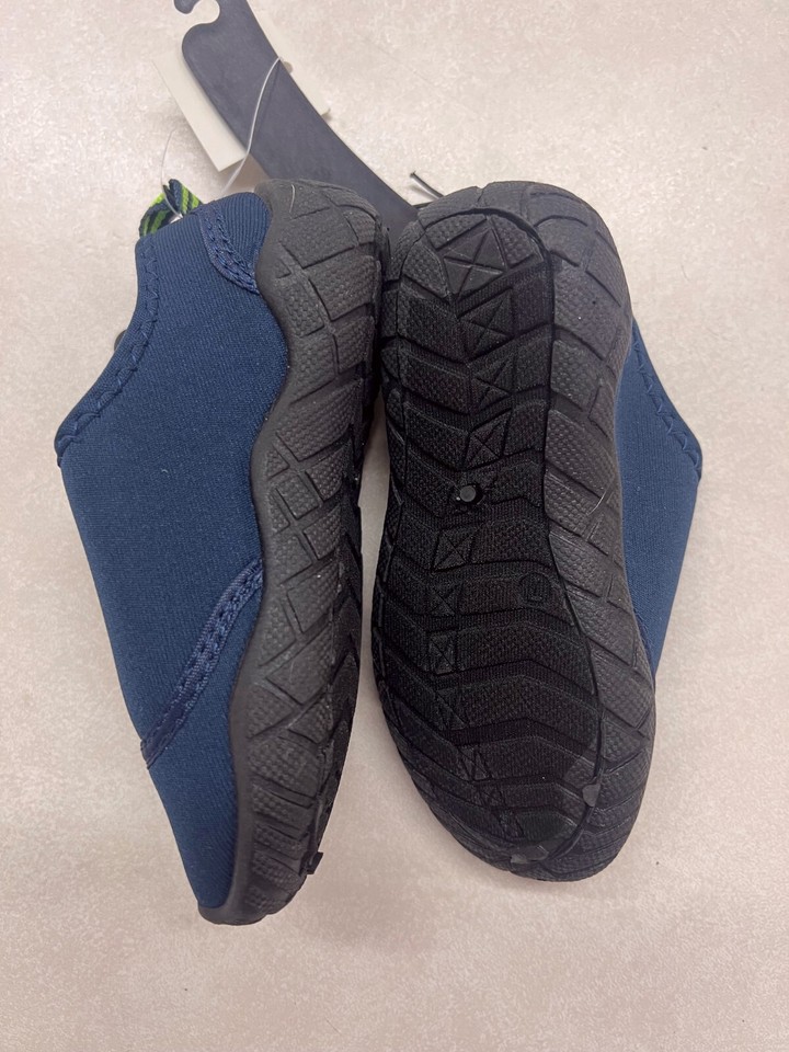 Wave Zone Boys Girl Surfer Swim Water Shoes Kids Size 7 Navy Blue Lime ...