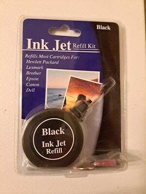 Ink Jet Refill Kit Black Refills Most Cartridges Hp Lexmark Epson canon ...