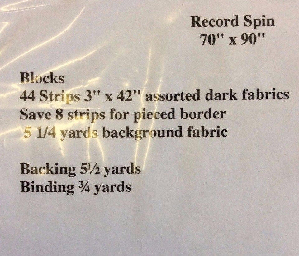 SUZANNE'S QUILT SHOP - RECORD SPIN QUILT PATTERN-70 X 90 | eBay