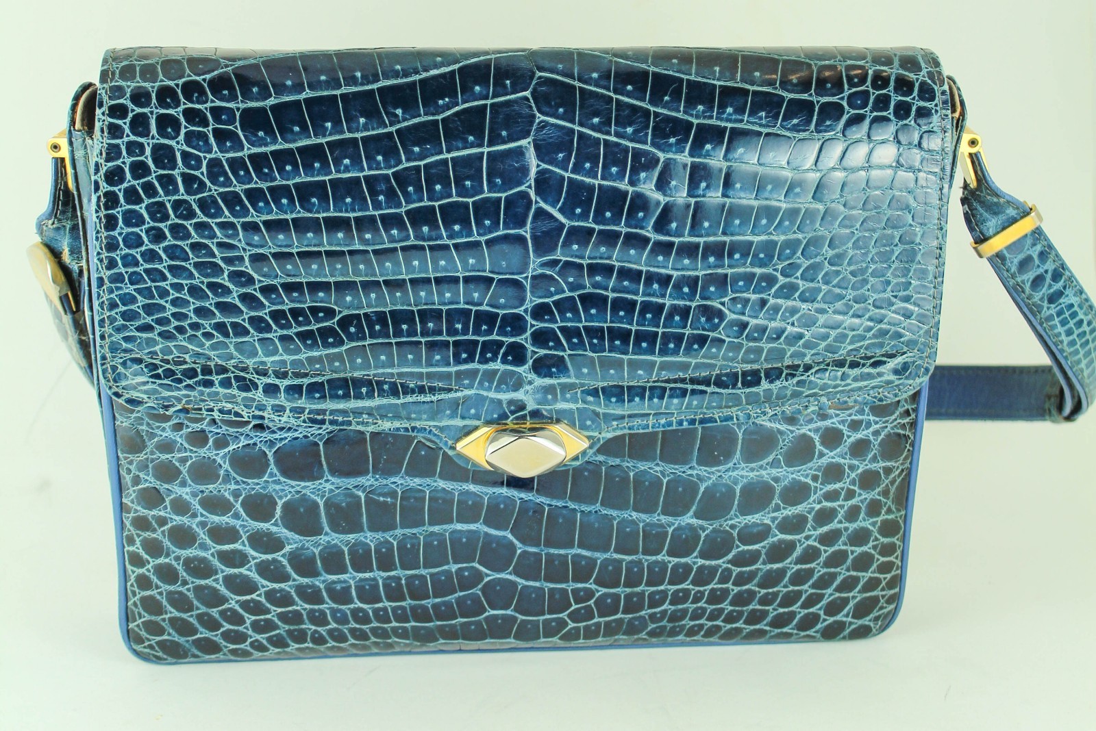 Maurizio Righini Blue Alligator Handbag | eBay