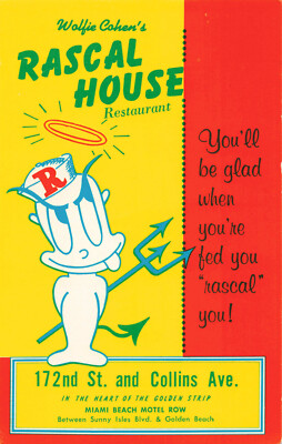 Postcard Florida Rascal House Restaurant Collins Avenue Miami FL | eBay