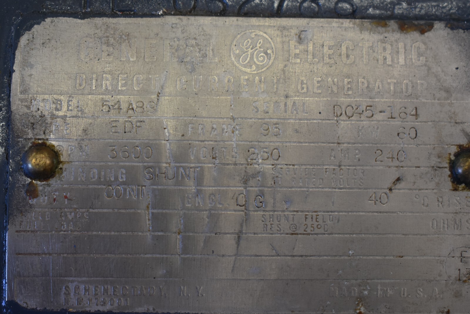 GE 54A83 ATB-2 GENERATOR EXCITER FOR GE ATB-2 FR5 TURBINE : REBUILT | eBay