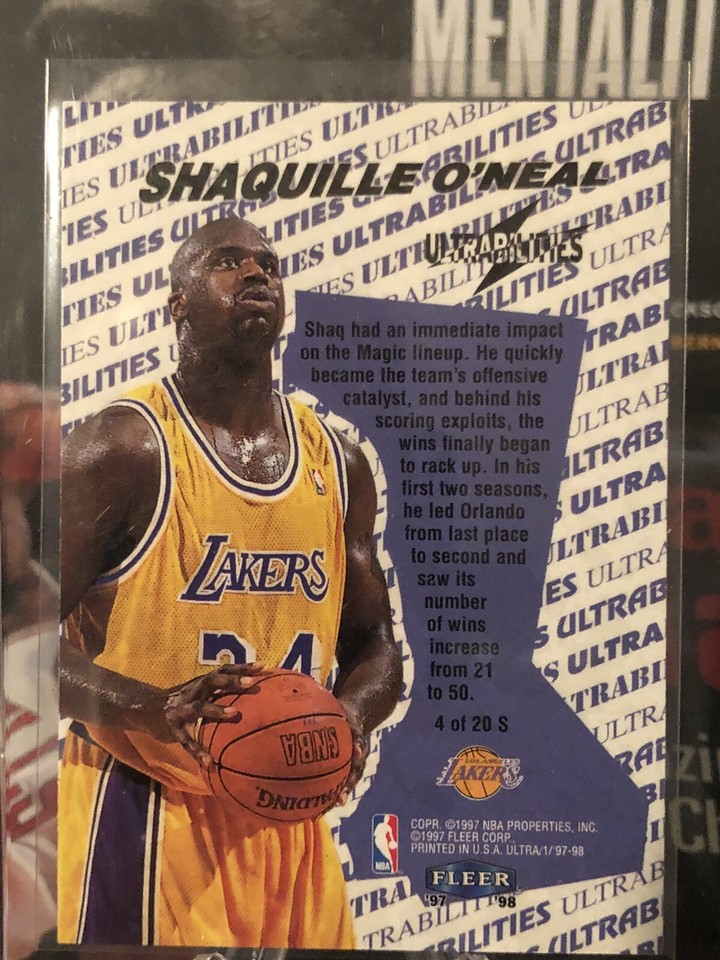 1997-98 Fleer Ultra Ultrabilities Starter Shaquille O'Neal Shaq #4S ...