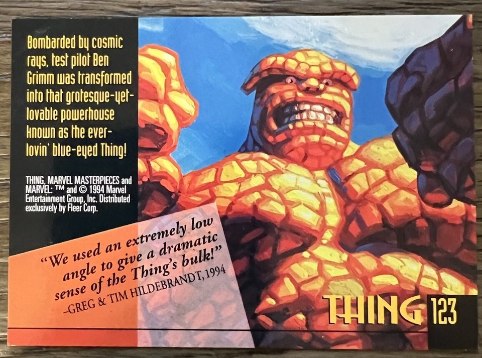 1994 Marvel Masterpieces - Thing #123 - Gold Signature Series | eBay
