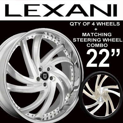 LEXANI 22 INCH WHEELS RIMS WITH STEERING WHEEL COMBO GBODY G BODY DONK ...