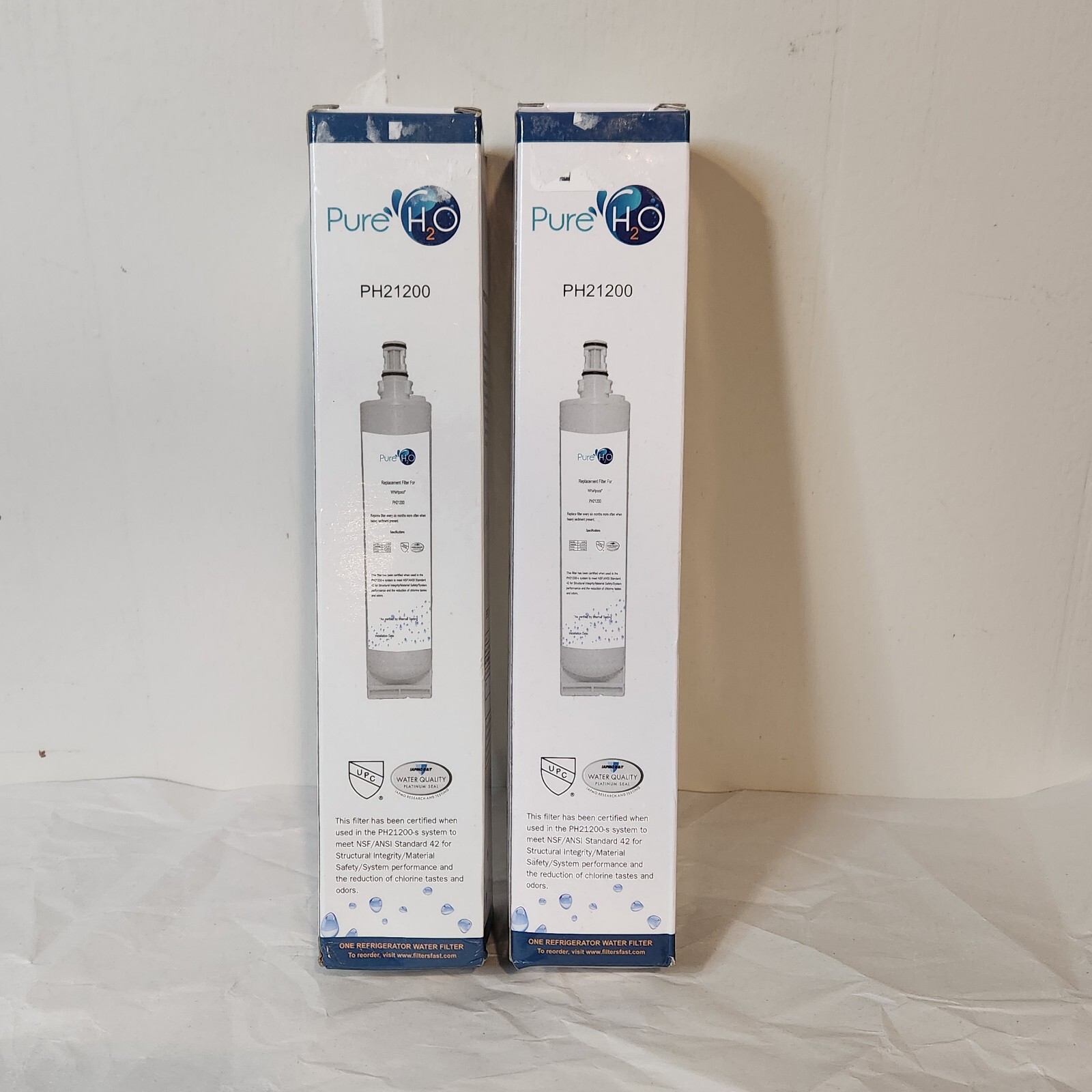 Lot of 2 Pure H2O Replacement Refrigerator Water Filter PH21200 - New ...
