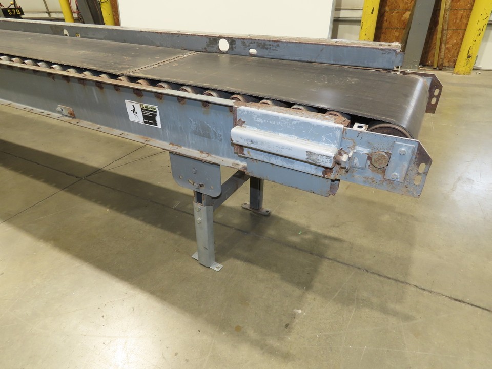 18"x 13' 6" Belt Over Roller Flat Belt Conveyor 460V 3PH End Drive 112 ...