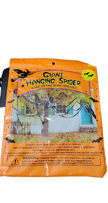 Giant Hanging Black Spider 20 Feet Wide - Hang from trees, porch or ...