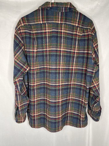 Mens XL Pendleton Wool USA Made Multicolor Button Down Plaid Flannel Vintage | eBay