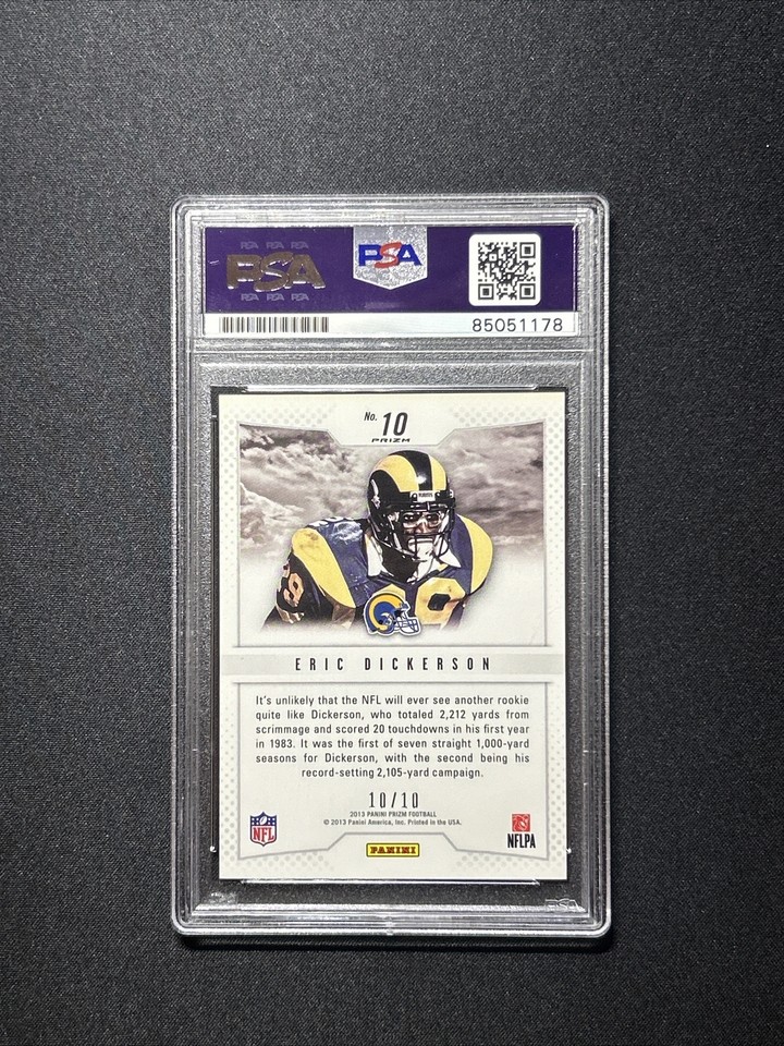 2013 Eric Dickerson Prizm Gold SSP 10/10 Signed PSA 10 Auto + HOF 99 ...
