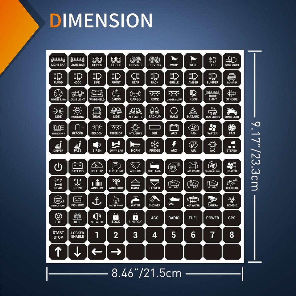 Nilight 120PCS Switch Panel Stickers For 6/8 Gang Switch Panel | eBay