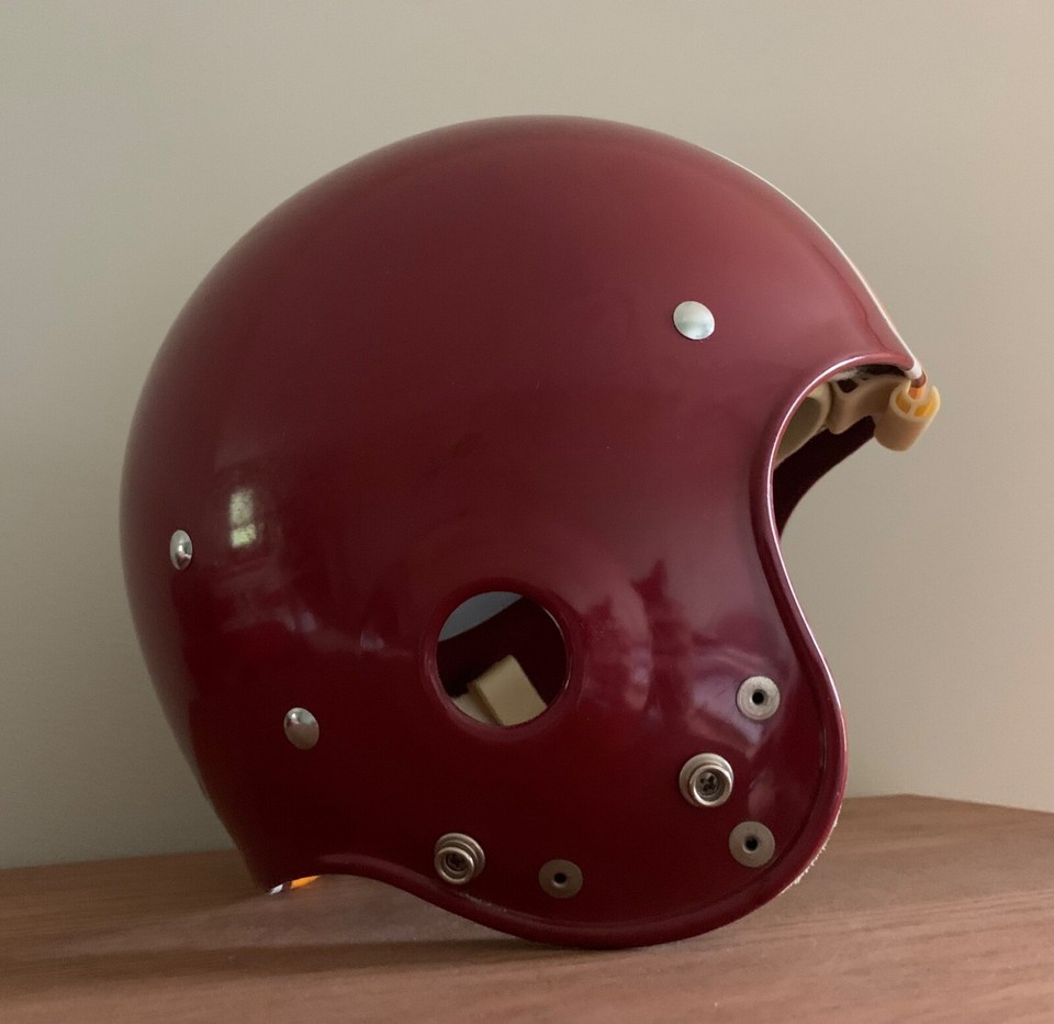 NOS 1972 RIDDELL TK BURGUNDY SUSPENSION FOOTBALL HELMET 7 3/8 ...