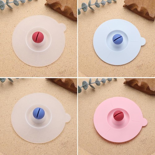 New Reusable Cap Silicone Cup Cover Leakproof Dustproof Suction Cup ...