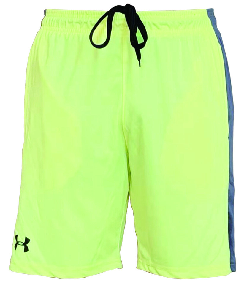 Mens Under Armour Two Tone Athletic Gym Muscle Basketball Shorts Yellow ...