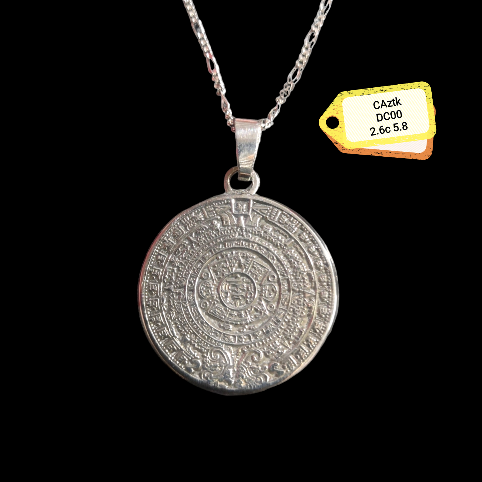 Colgante Dije Plata esterlina .925 Calendario Azteca Cadena de regalo ...