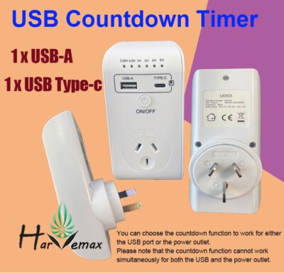Countdown Timer With USB Charger Type A & Type C For Mobile or ...