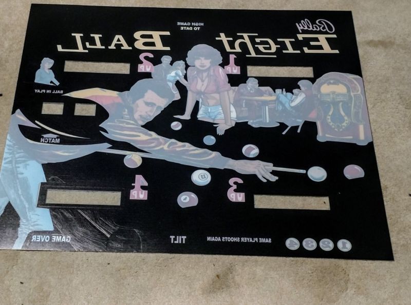 Bally Eight Ball Pinball Machine Translite | eBay