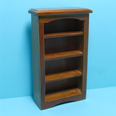 Dollhouse Miniature Wood Bookcase with 4 Shelves in Walnut T6259 | eBay