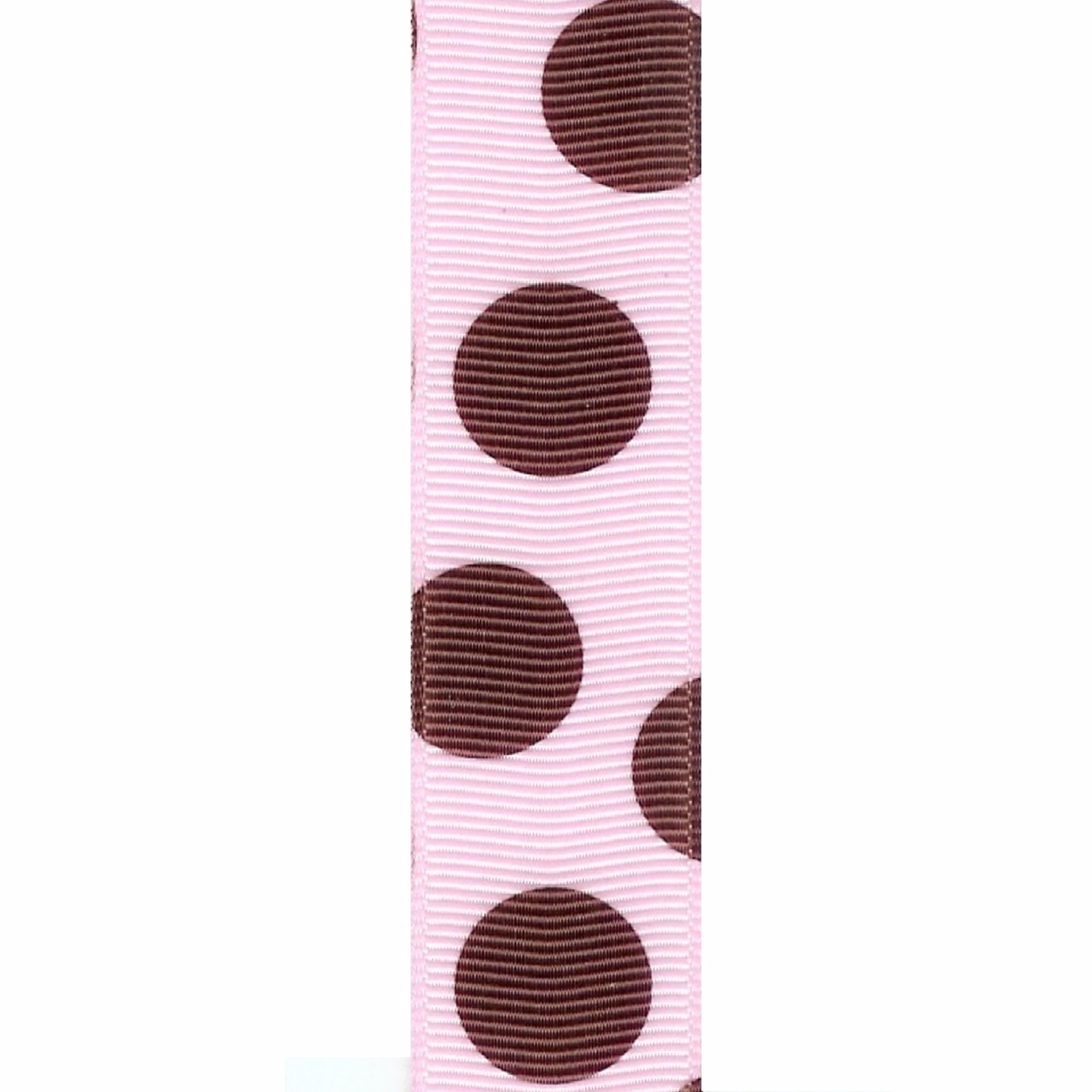 5 yards 7/8" LIGHT PINK BROWN BIG DOT Grosgrain Ribbon | eBay