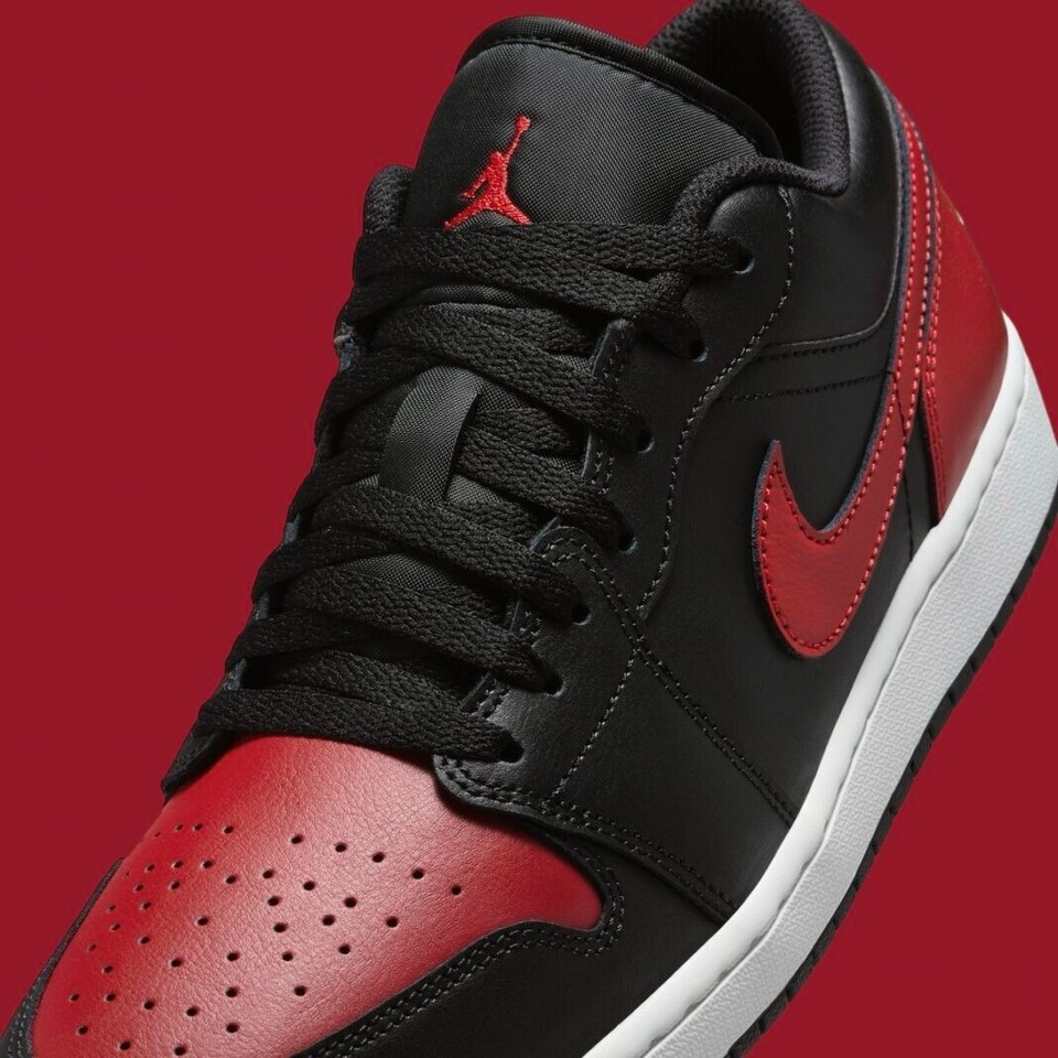 Nike Air Jordan 1 Low Bred Black Red White 553558-067 Men's or GS Shoes ...