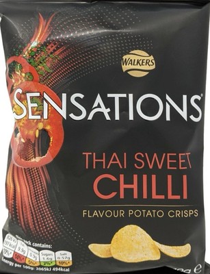 Walkers Sensations Thai Sweet Chilli Crisps 4 X (5X25g) - 100 Packs ...