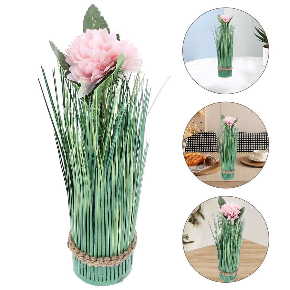 Artificial Grass Plants Indoor Lifelike Simulated Onion Decor Faux ...