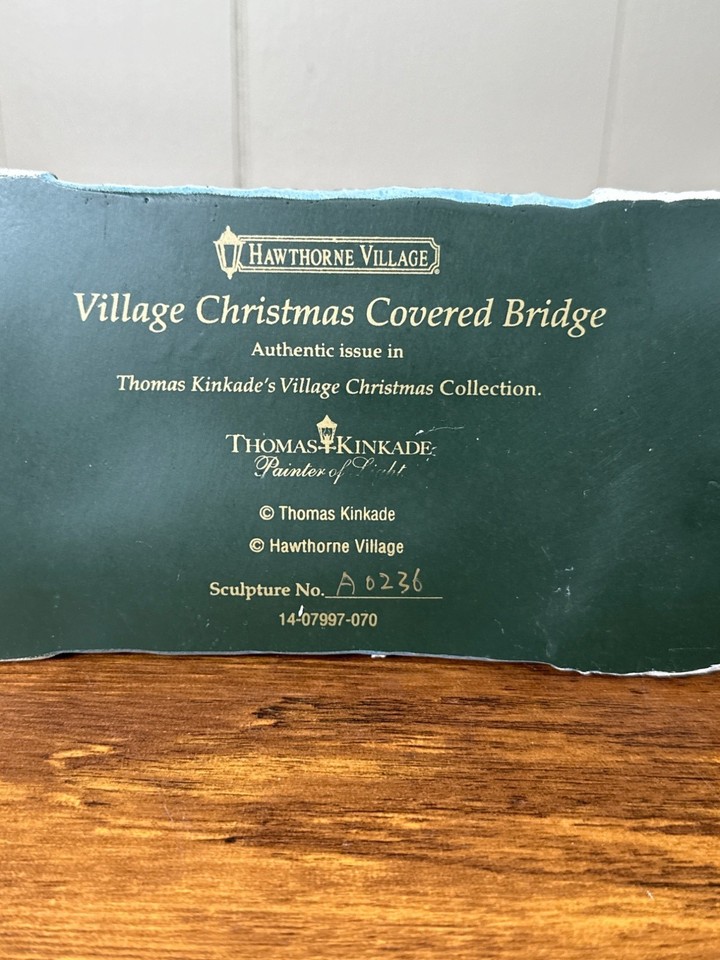 Thomas Kinkade “Village Christmas Covered Bridge” Hawthorne Village Christmas/Sn | eBay