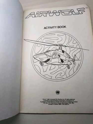 AIRWOLF Cult TV Series 1985 RARE Activity Book. Very Good Condition. | eBay