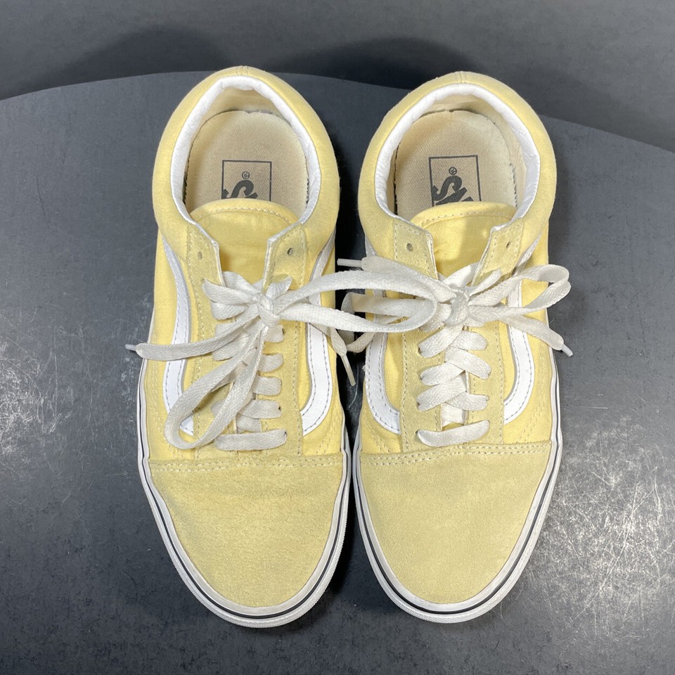 Vans OLD SKOOL Pale Yellow Canvas Suede Lace Up Low Top Shoe Mens 6.5 ...