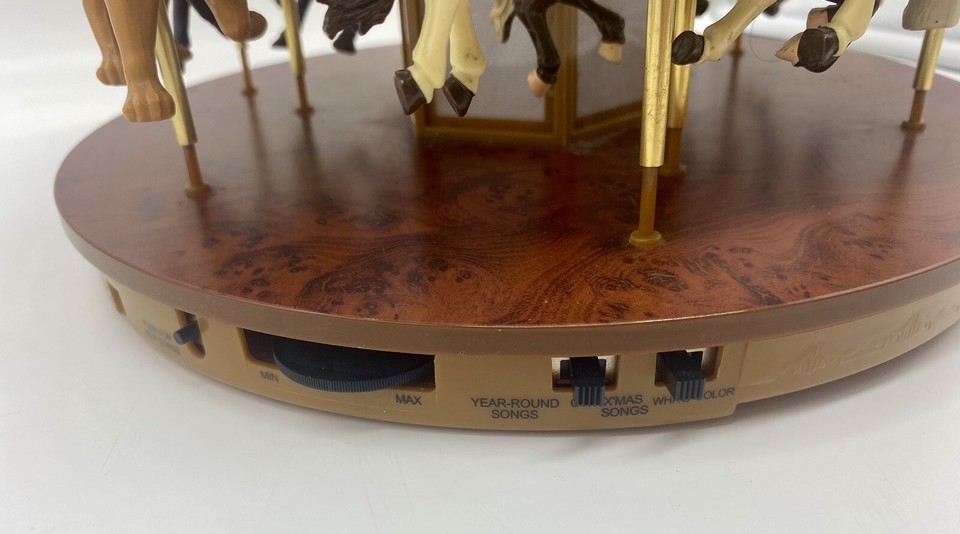 Mr Christmas Grand Shimmer Carousel Tiger Polar Bear Lion For Parts Or ...