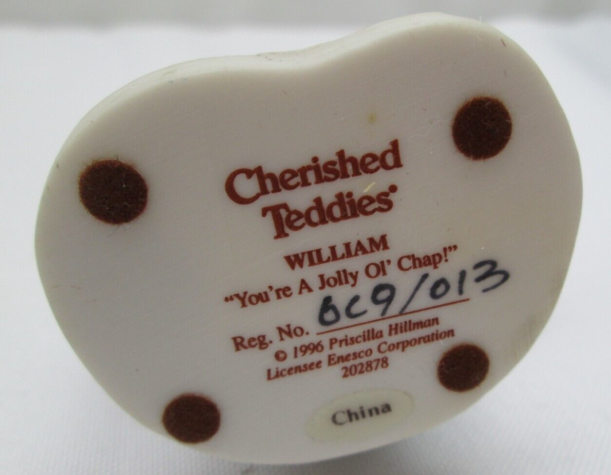 Cherished Teddies William "You're A Jolly Ole Chap" 1996 Enesco #202878 ...