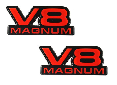2pcs V8 Emblems Fender Door Stickers 1500 Van for 94-01 Magnum Black ...
