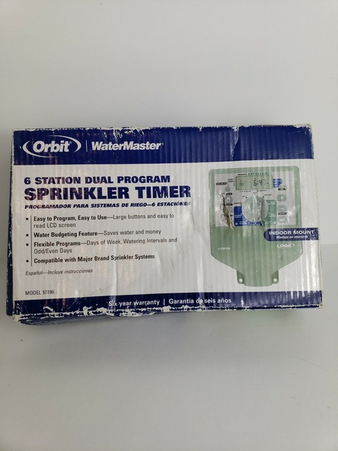 Orbit WaterMaster 6 Station Indoor Sprinkler Timer Model 57196 for sale ...
