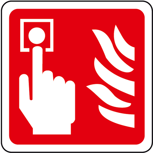 ADESIVO Segnaletica Pulsante Allarme Incendio 120x120 mm | eBay