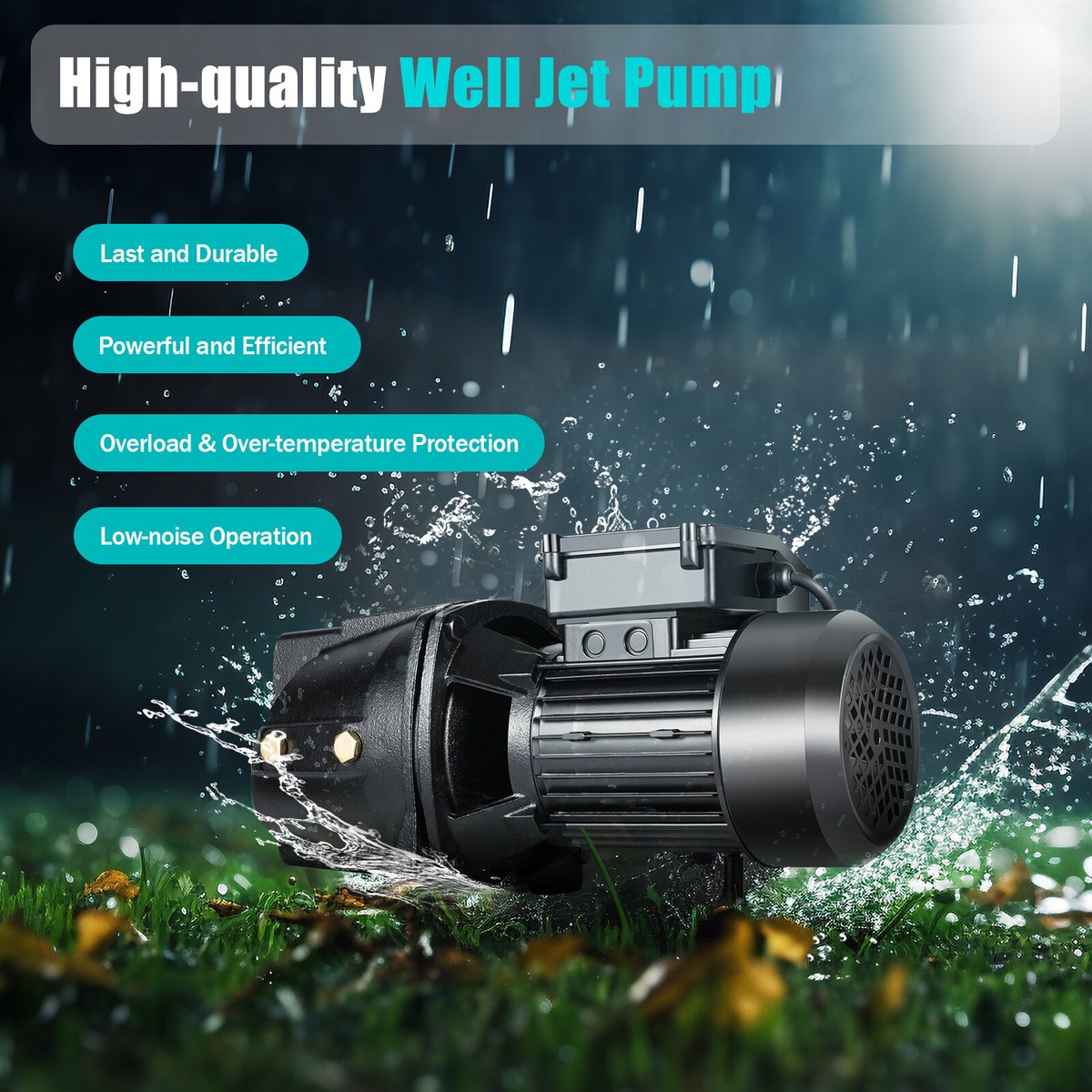 Low Pressure Water Timer 550W Well Jet Pump - 3/4HP Self-Priming ...