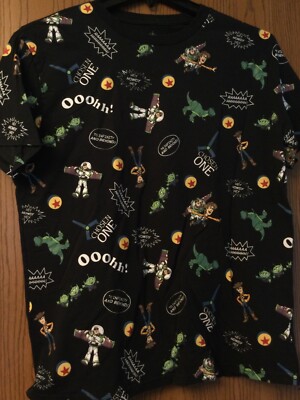 Toy Story (Various Toys & Expressions Shown) - Black Shirt - L - Disney ...