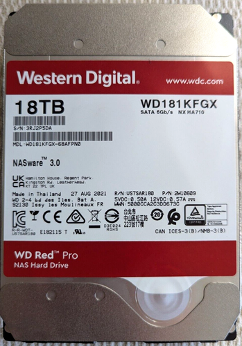 WD Red Pro 18TB 3.5" SATA 7200rpm Internal Hard Drive WD181KFGX ...