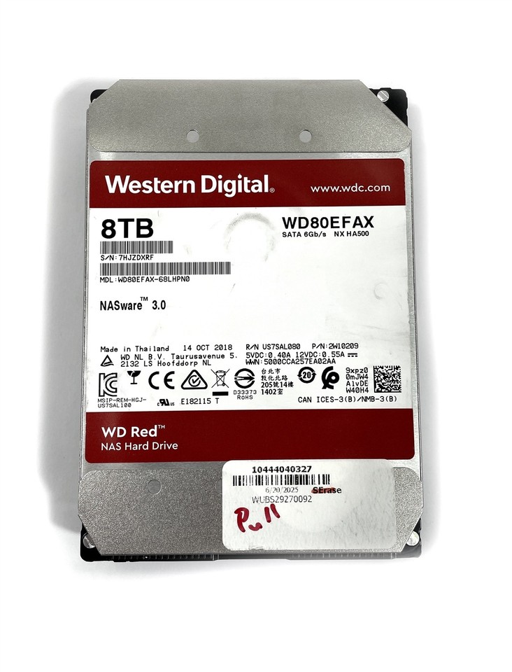 Western Digital WD Red WD80EFAX-68LHPN0 Hard Drive 8TB SATA 5400 RPM ...