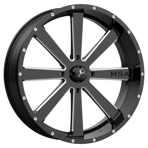 24x7 Black Milled Wheels MSA Off-Road M34 Flash 4x137 0 (Set of 4) 112. ...
